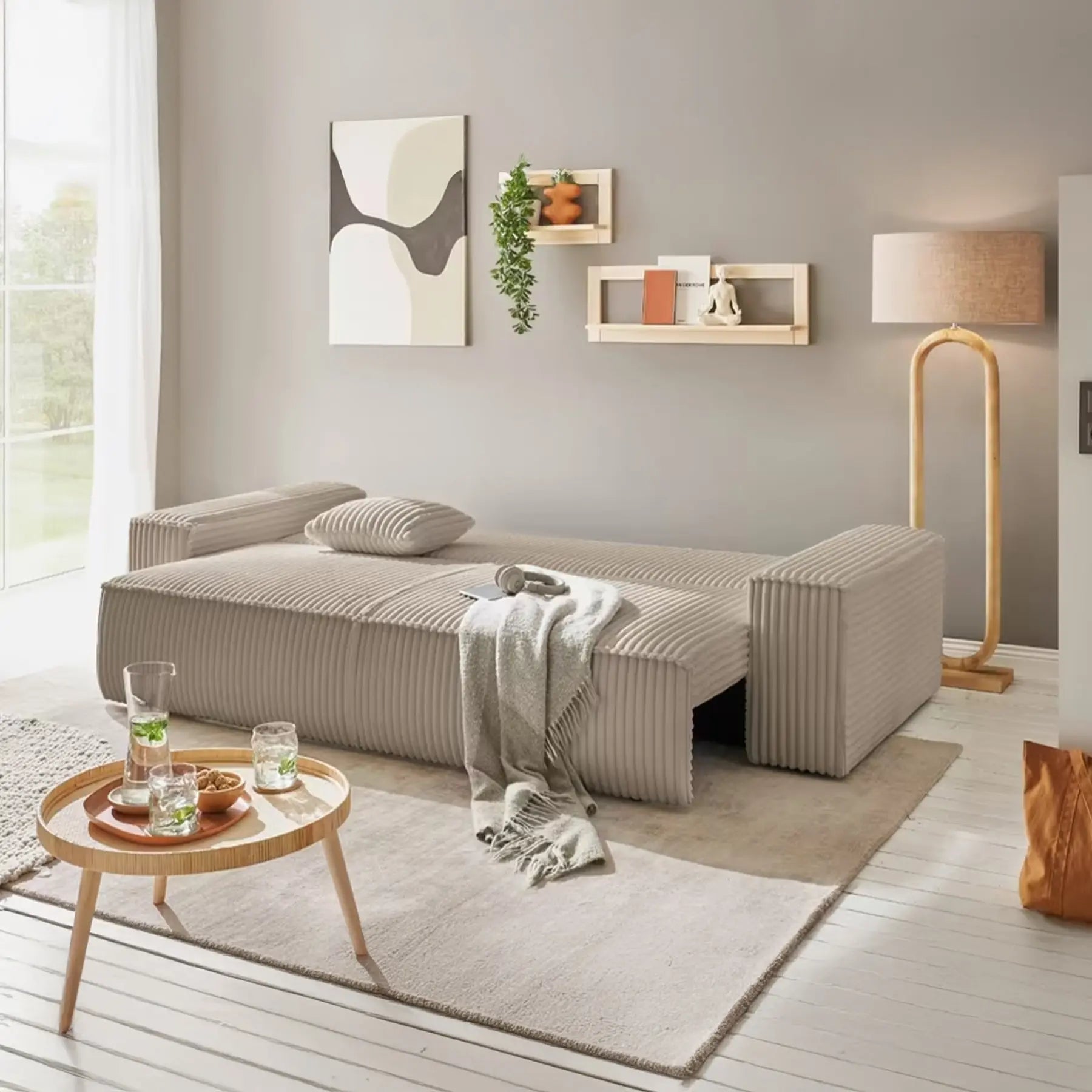 Polstergarnitur Dijon K Breitcord Creme