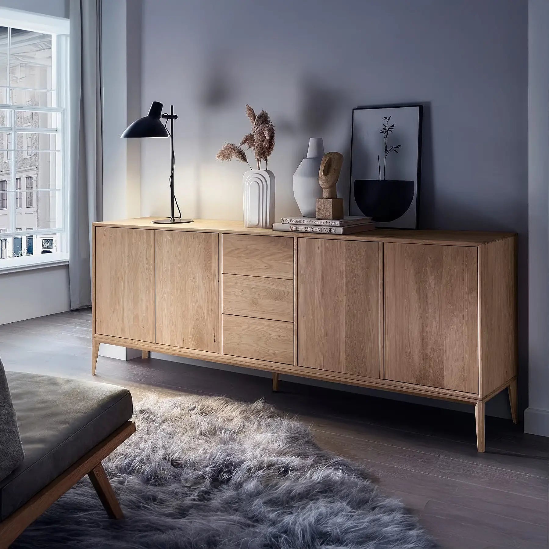 Sideboard Cube iT aus Eiche Bianco massiv im skandinavischen Stil – AMD ...